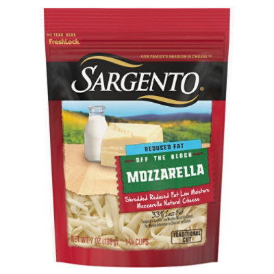 Sargento Off The Block Reduced Fat Mozzarella Shreds - 7 Oz - Albertsons