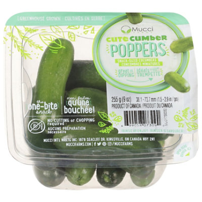 Mucci Cutecumber Poppers Snack Sized Cucumbers - 9 OZ - Albertsons