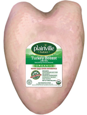Plainville Farms Turkey Breast Bone In 4-7 Lb - 5 Lb - kingsfoodmarkets