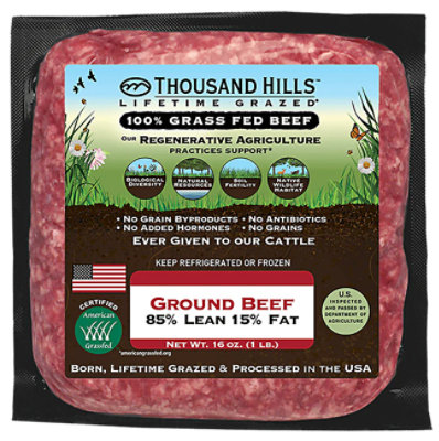 Th Grs Fed Grnd Beef 85 Brick - LB - kingsfoodmarkets