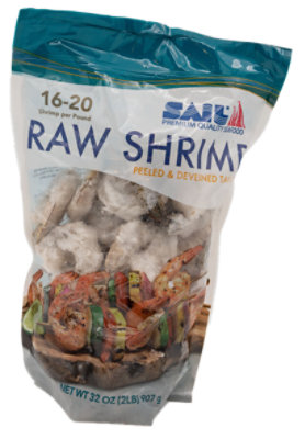 Raw Shrimp 16 20 Count Peeled And Deveined Tail On 1 Lb Safeway