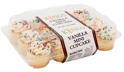 Mini Vanilla Cupcakes - 12 OZ - kingsfoodmarkets