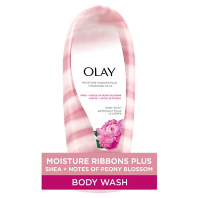 Olay Moisture Ribbons Plus Shea Peony Blossom Body Wash - 18 FZ - safeway