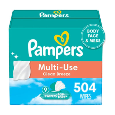 Pampers Baby Wipes Multi-Use Clean Breeze 9X Pop Top - 504 Count - safeway