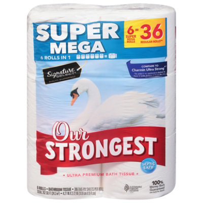 Signature SELECT Bath Tissue Our Strongst Super Mega - 6 RL - vons