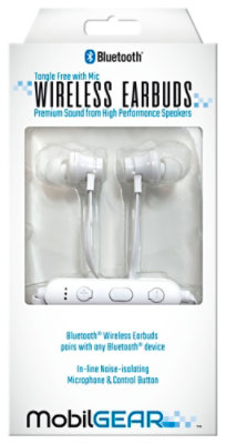Wireless Earbuds Bluetooth White - EA - albertsons