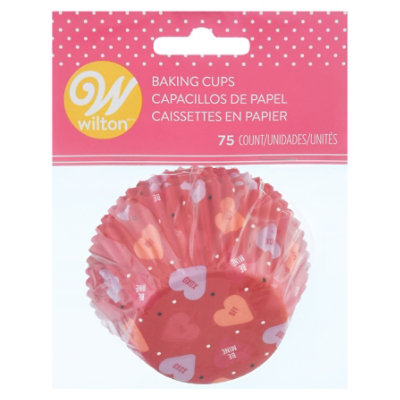 Wil Candy Heart Baking Cup - 75 CT - safeway
