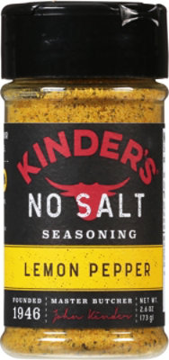 Kinders Spice No Salt Lemon Pepper - 2.6 OZ - Carrs