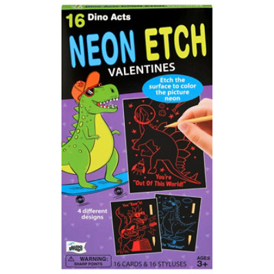 Mel Neon Dino Etch Card Kit - 16 CT - Albertsons