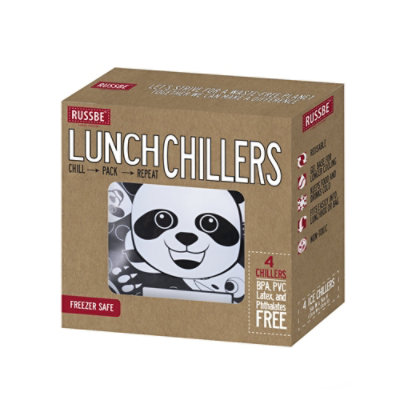Set Of 4 Lunch Chiller Animals- Panda - 1 LB - safeway
