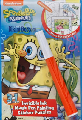 Spongebob Squarepants Magic Pen Sticker And Puzzles Activity Book - 1 ...