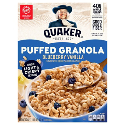 Quaker Puffed Granola Blueberry Vanilla - 17 OZ - ACME Markets