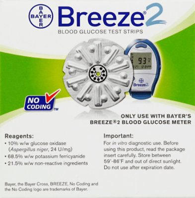 Breeze 2 Blood Glucose Test Strips - 50 CT - safeway