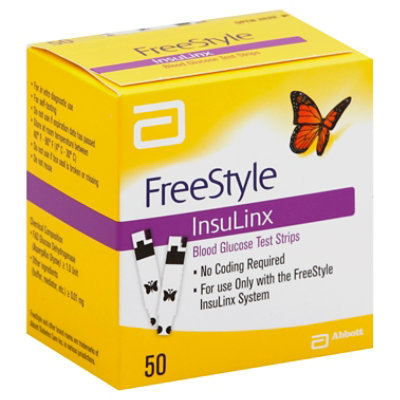 Freestyle Insulinx Blood Glucose Test Strips - 50 CT - safeway