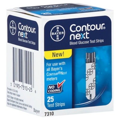 Bayer Contour Next Blood Glucose Test Strips - 25 CT - albertsons