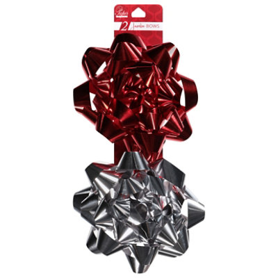 Edg Red Slvr Jumbo Bow - 2 CT - safeway