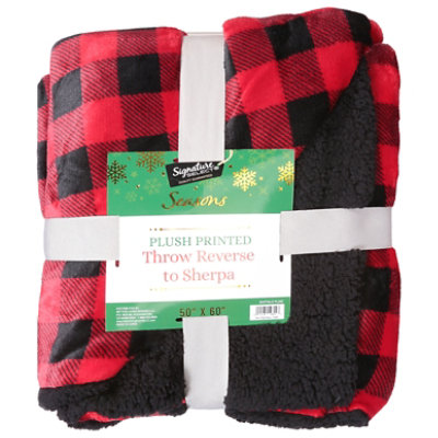 Signature SELECT Seasons Plush Printed Throw Colors May Vary 50 by 60 ...