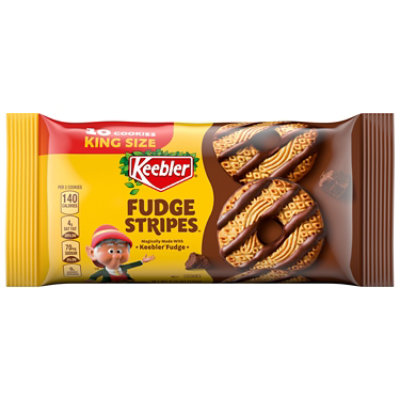 Keebler Fudge Stripes Original Shortbread Cookies King Size - 4.75 Oz ...