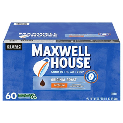 Maxwell House Original Roast Medium Roast K-cup Coffee Pods Box - 20.7 ...