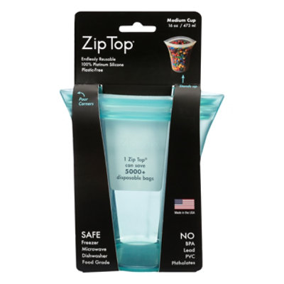 Zip Top Medium Cup - Teal - EA - albertsons