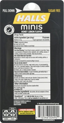 Halls Minis Honey Lemon Sugar Free Cough Drops - 24 Count - safeway