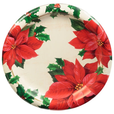 Signature SELECT Classic Poinsettia Lunch Plate - 8 Count - albertsons