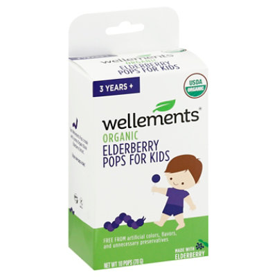 Wellements Organic Elderberry Pops For Kids - 10 Count - safeway