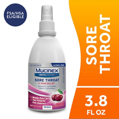 Mucinex InstaSoothe Cherry Sore Throat And Pain Relief Spray 3.8 Fl. Oz. pavilions