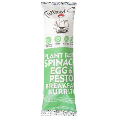 Tattooed Chef Plant Based Egg White/spinach Breakfast Burrito - 5.5OZ ...