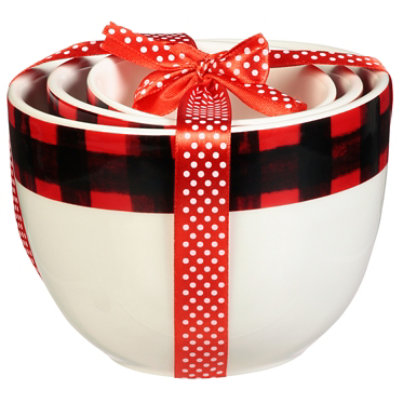 Signature SELECT Ceramic Holiday Bowls 3 Count - Each - safeway