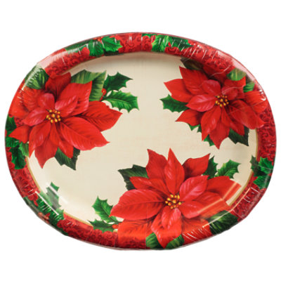 Signature SELECT Classic Poinsettia Oval Platters - Each - vons