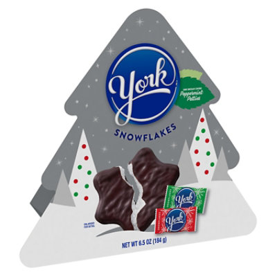 York Dark Chocolate Peppermint Patties Snowflakes Candy Tree Gift Box ...
