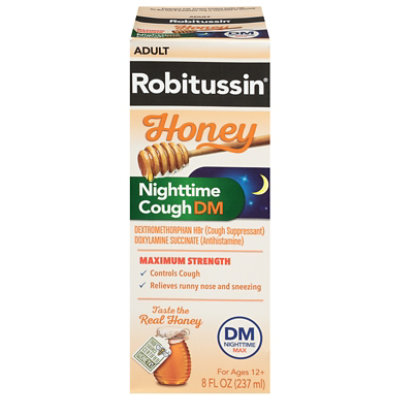 Robitussin Max Strength Honey Nighttime Cough Dm - 8 Oz - vons
