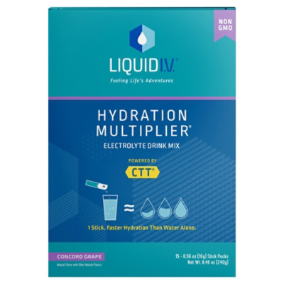 Liquid I.V. Hydration Multiplier Concord Grape Electrolyte Drink Mix ...