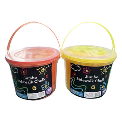 Ningbo Merry Art Jumbo Sidewalk Chalk Bucket 20 Count - Each (color may ...