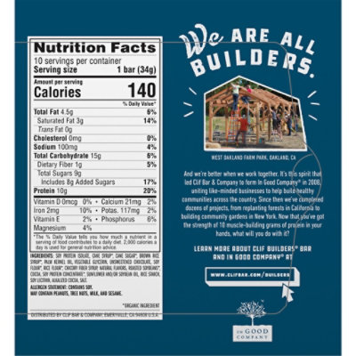 CLIF Builders Minis Chocolate Mint Flavor Protein Bars - 10-1.2 Oz ...