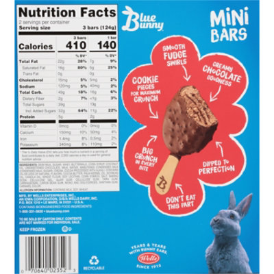 Blue Bunny Chocolate Cookie Crumble Mini Bars 6 Count - 11 Fl. Oz. - safeway