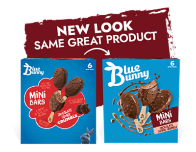 Blue Bunny Chocolate Cookie Crumble Mini Bars 6 Count - 11 Fl. Oz ...