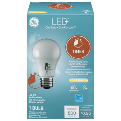 Ge Led A19 Soft White Timer - 1 CT - albertsons