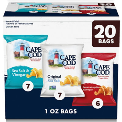 Cape Cod Kettle Cooked Potato Chips Variety - 20 Ct - 1 Oz - jewelosco
