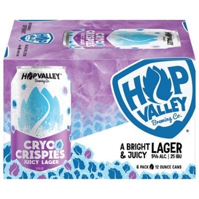Hop Valley Brewing Cryo Crispies Lager Beer In Cans - 6-12 Fl. Oz ...