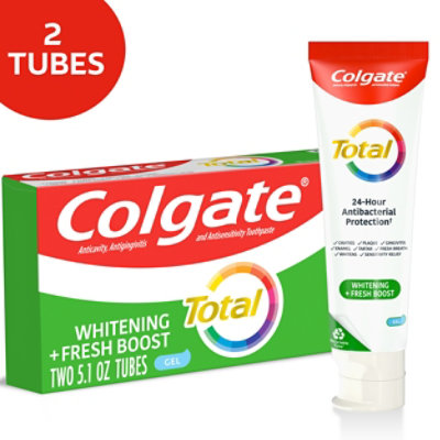 Colgate Total Whitening Fresh Boost Toothpaste - 2-5.1 Oz - safeway
