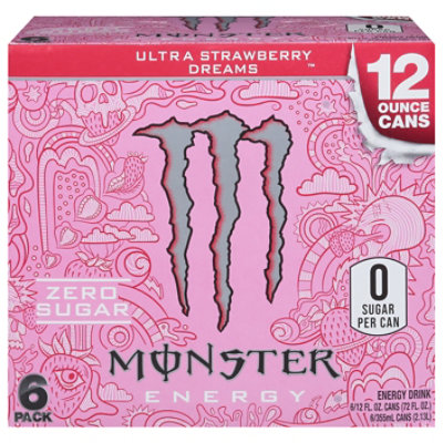 Monster Ultra Strawberry Dreams - 6-12 Oz - albertsons