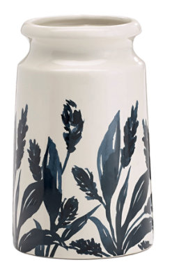 Dld Vase 8.5in Ceramic Watercolor Blue Floral Ea - EA - albertsons