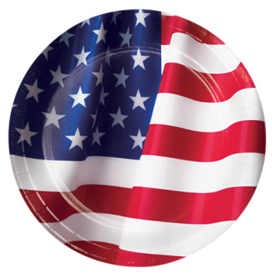 Signature SELECT Star Spangled Dinner Plates 8 Count - Each - albertsons