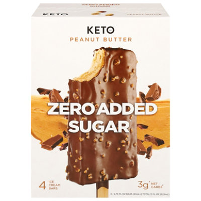 Keto Pint Peanut Butter Ice Cream Bars Zero Sugar Added - 4-11 Fl. Oz ...