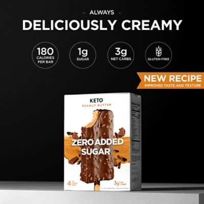 Keto Pint Peanut Butter Ice Cream Bars Zero Sugar Added - 4-11 Fl. Oz ...