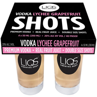 LIQS Lychee Grapefruit Vodka - 4-50 Ml - jewelosco
