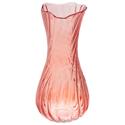 Overjoyed Boutique Design Swirl Large Peach Amber Vase - Each - safeway