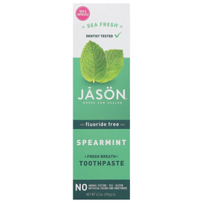 Jason Toothpaste Spearmint Flavored Fluoride Free - 4.2 OZ - albertsons